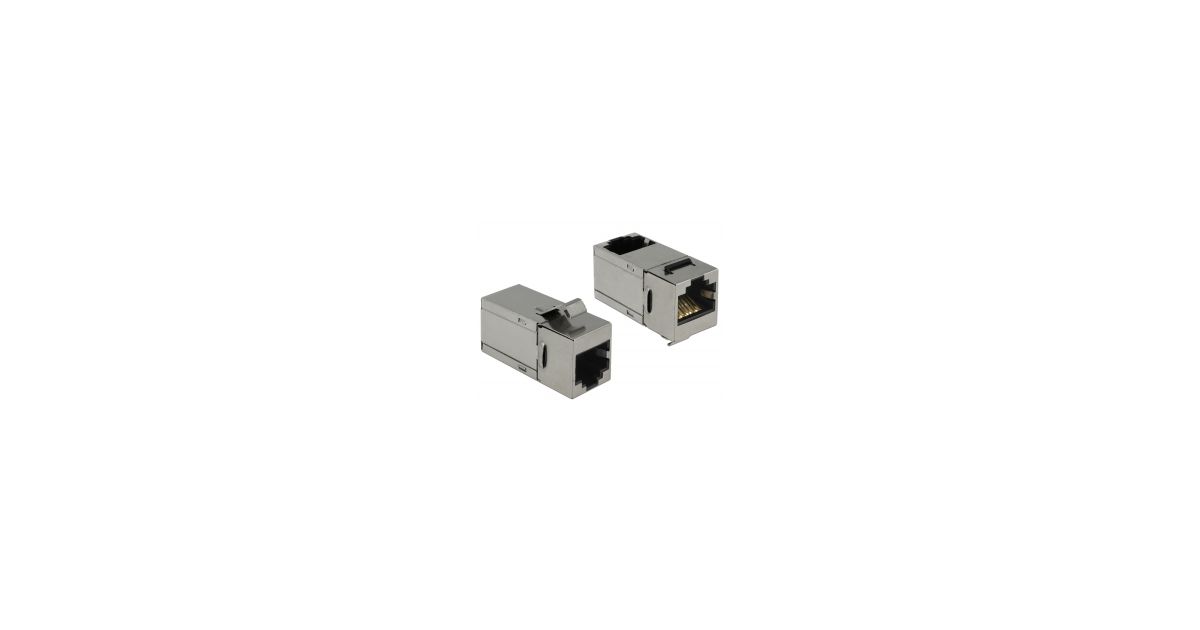 Delock keystone Module RJ45 jack > RJ45 jack Cat.6 90° | Triosoft Oy
